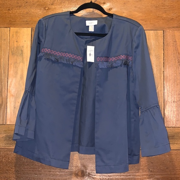 LOFT | Jackets & Coats | Nwt Loft Slate Blue 34 Sleeve Jacket | Poshmark